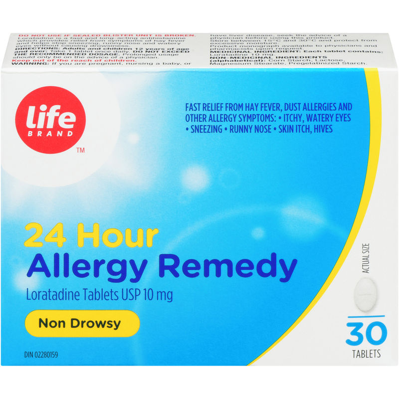 Life Brand LB Allertin Tablets 30 TAB 24 Hour Allergy Remedy - CTC Health