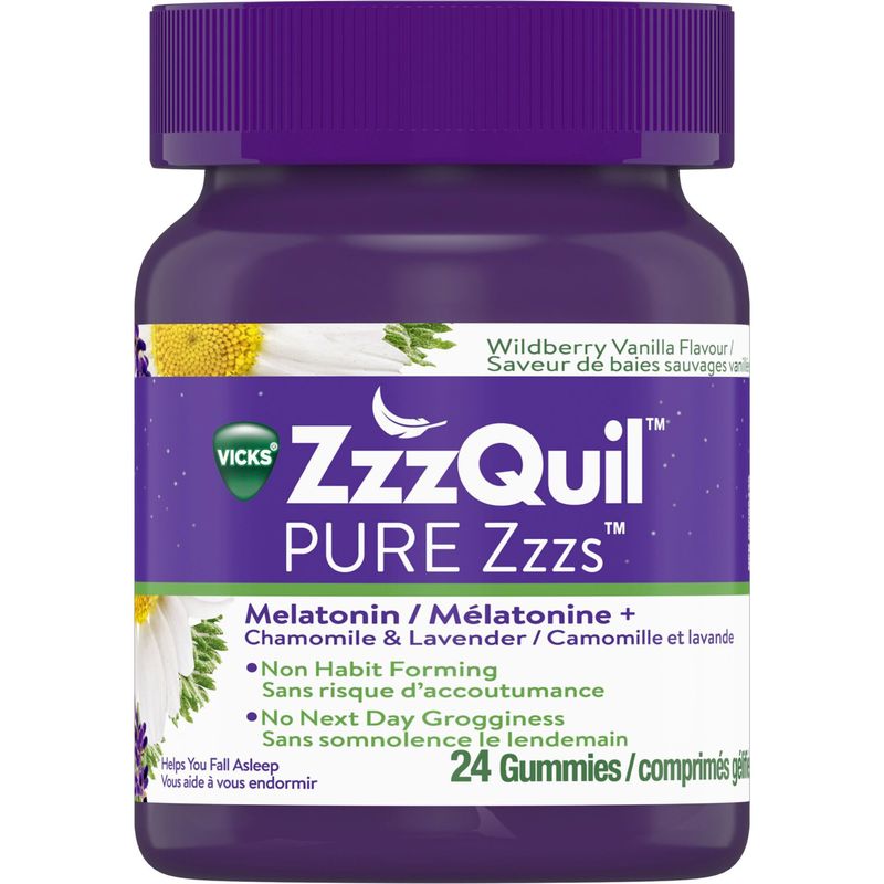 Vicks ZzzQuil PURE Zzzs Melatonin Sleep Aid Gummies, 24 Count - CTC Health