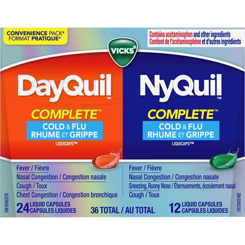 Vicks Dayquil And Nyquil Complete Cold, Flu And Congestion Medicine ...