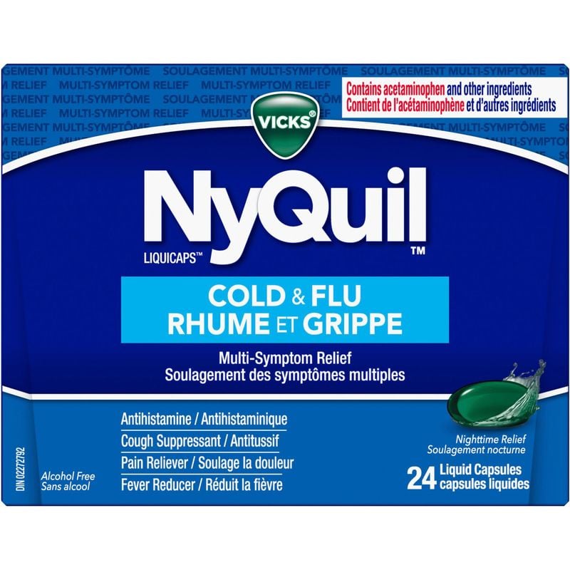 NyQuil Cold & Flu Multi-Symptom Relief Liquid Capsules, 24 Count - CTC ...