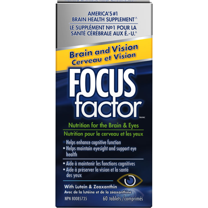 FOCUSfactor Brain & Vision 60 Count - Cognitive & Eye Health Supplement ...