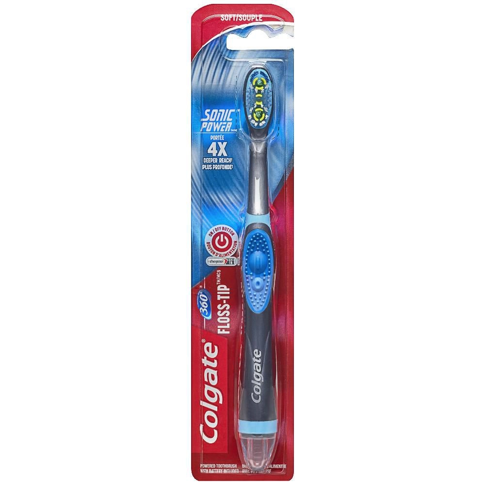 Colgate 360 Total Advanced Floss-Tip Sonic Powered Vibrating Toothbrush ...