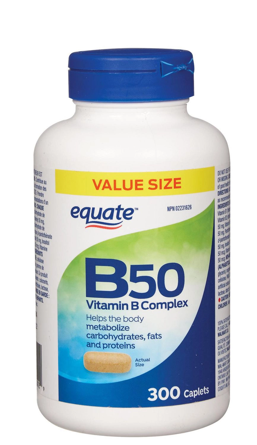 Equate B50 Vitamin B Complex 300 Caplets - CTC Health