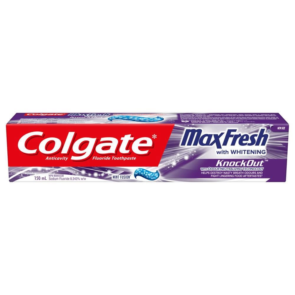 Colgate Max Fresh Knockout Toothpaste with Mini Breath Strips 150 mL ...