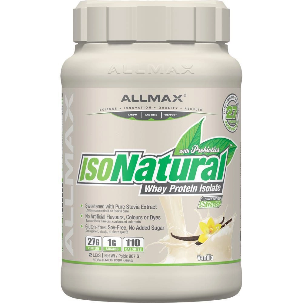 ALLMAX ISONATURAL Whey Protein Isolate Vanilla Supplement Powder 907g ...