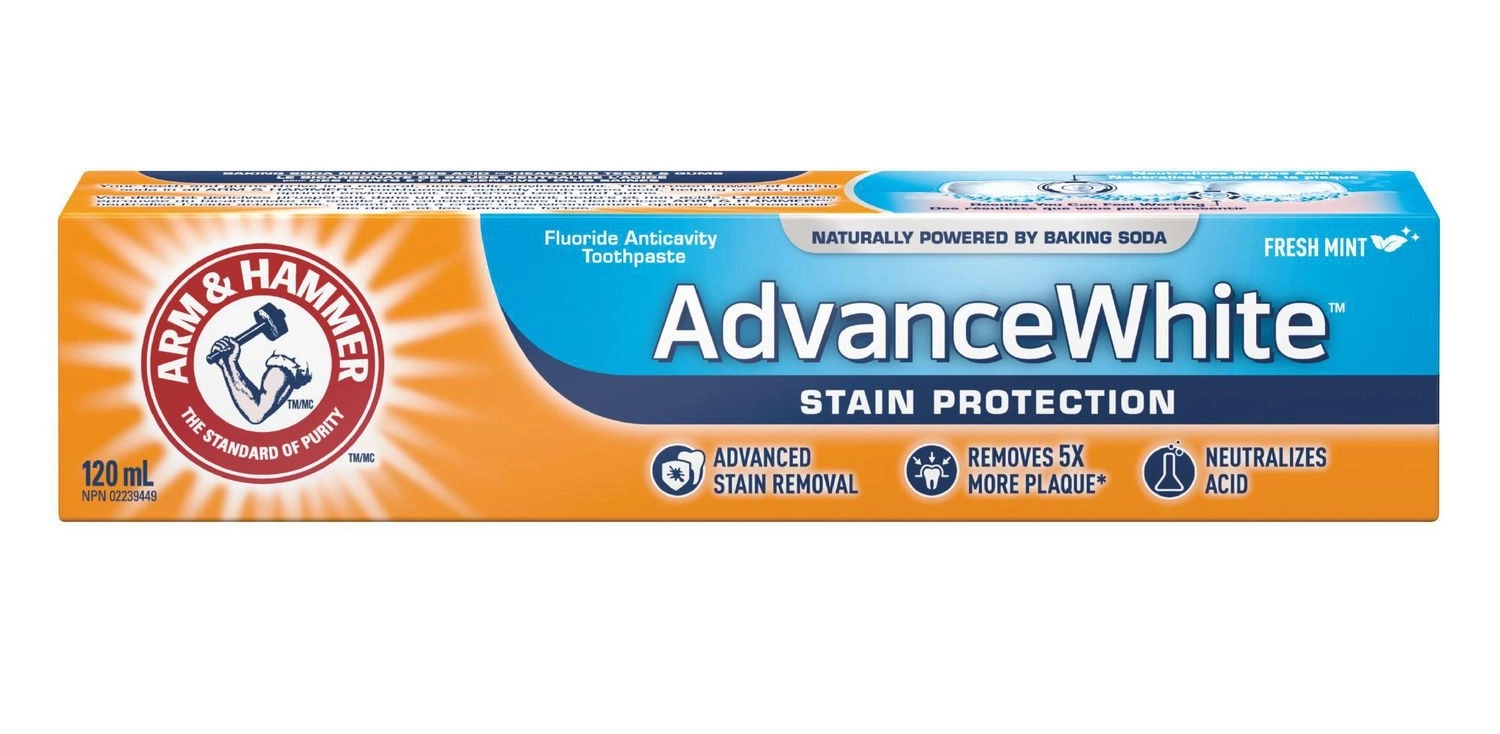 Arm & Hammer Advance White Stain Protection Toothpaste, Whitening ...