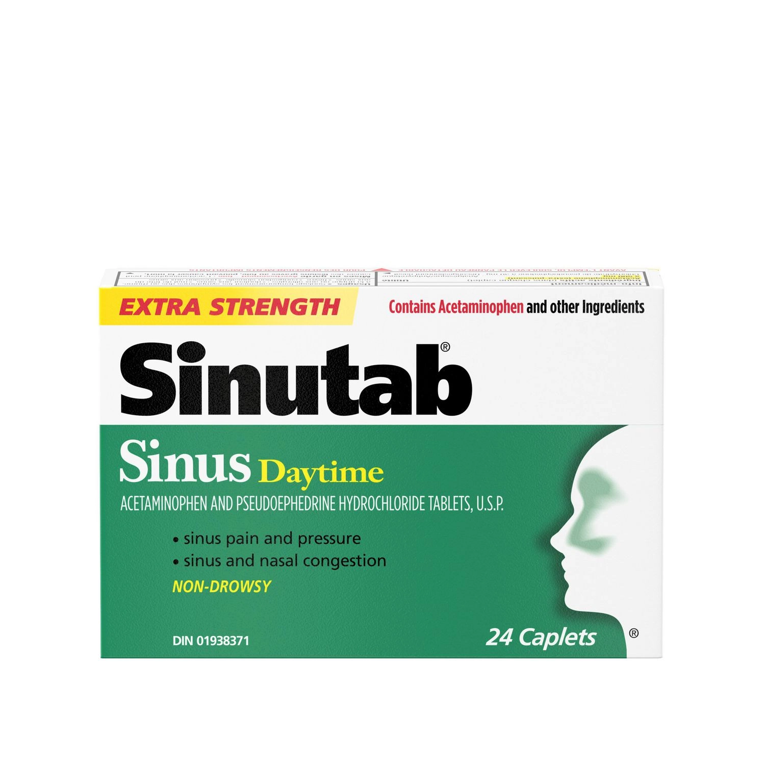 SINUTAB Extra Strength Sinus Caplets, Daytime, 24ct 24 Caplets - CTC Health