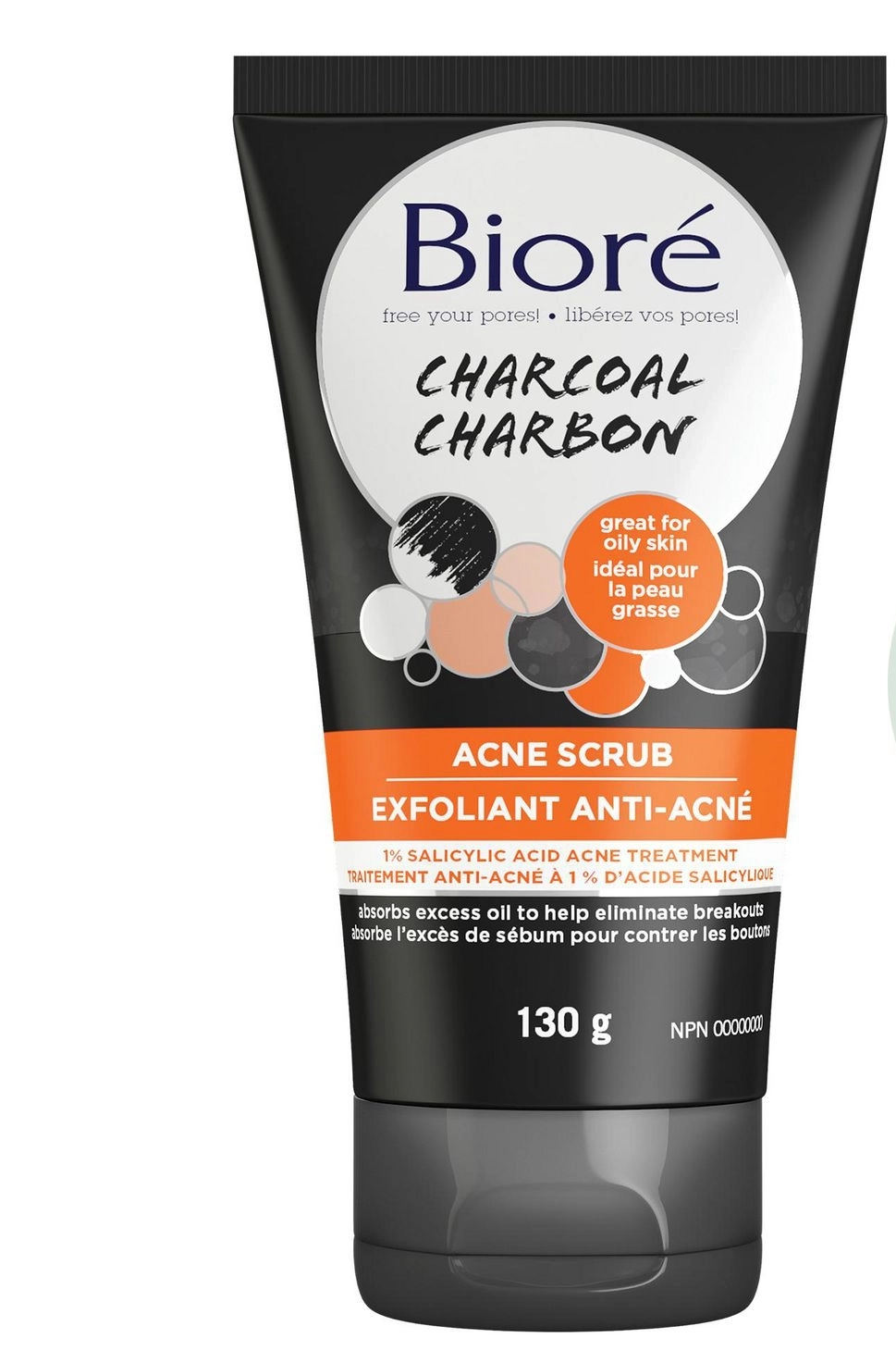 Biore Charcoal Acne Scrub 130 g - CTC Health