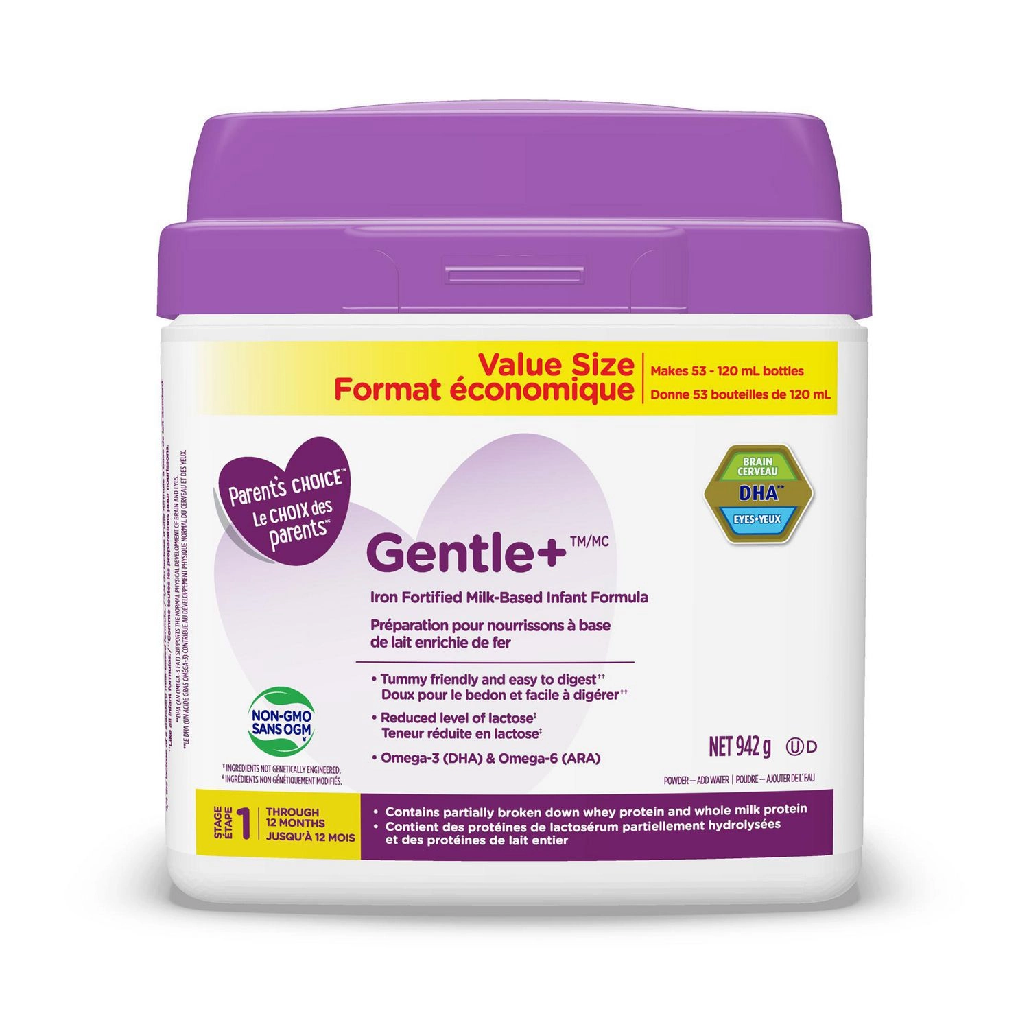 Parent’s Choice Gentle+® Non-GMO Iron Fortified Milk-Based Stage 1 ...