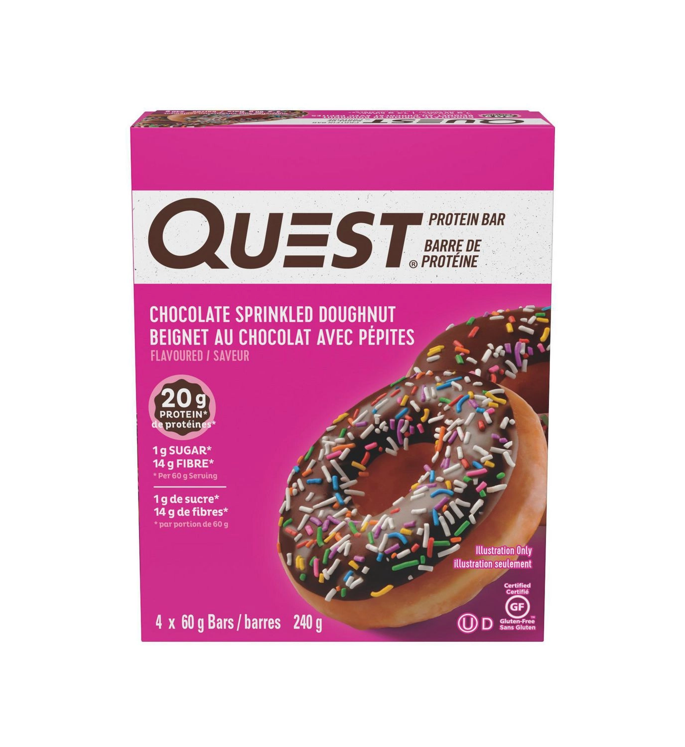 QUEST Chocolate Sprinkled Doughnut Flavoured Protein Bar 240g - CTC Health