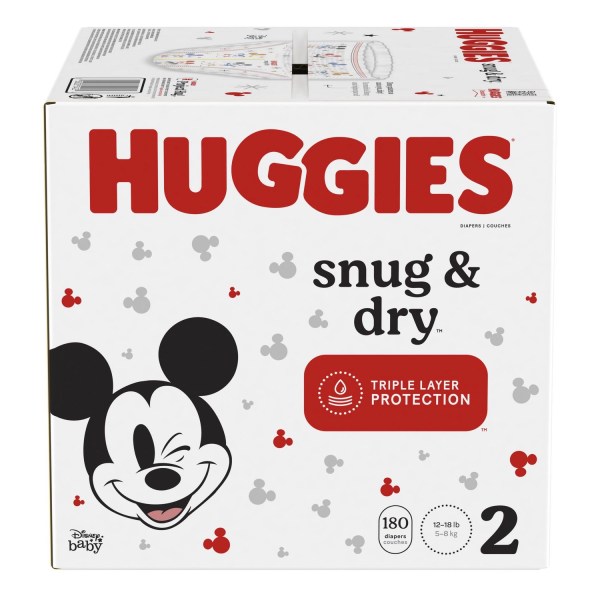 HUGGIES Snug & Dry Diapers, Mega Colossal Pack 180 Count - CTC Health