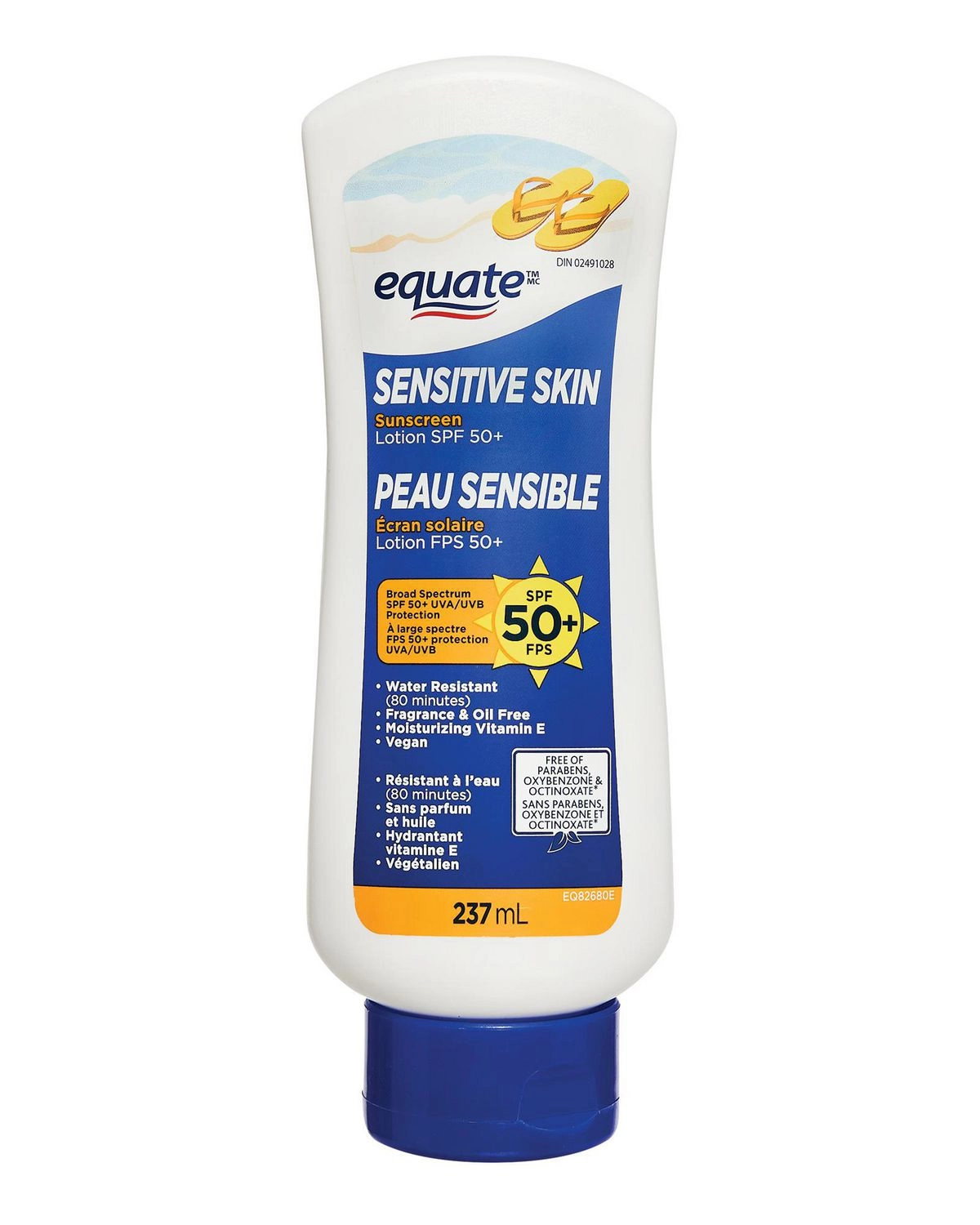Equate Sensitive Skin SPF 50+ Sunscreen Lotion 237 mL - CTC Health