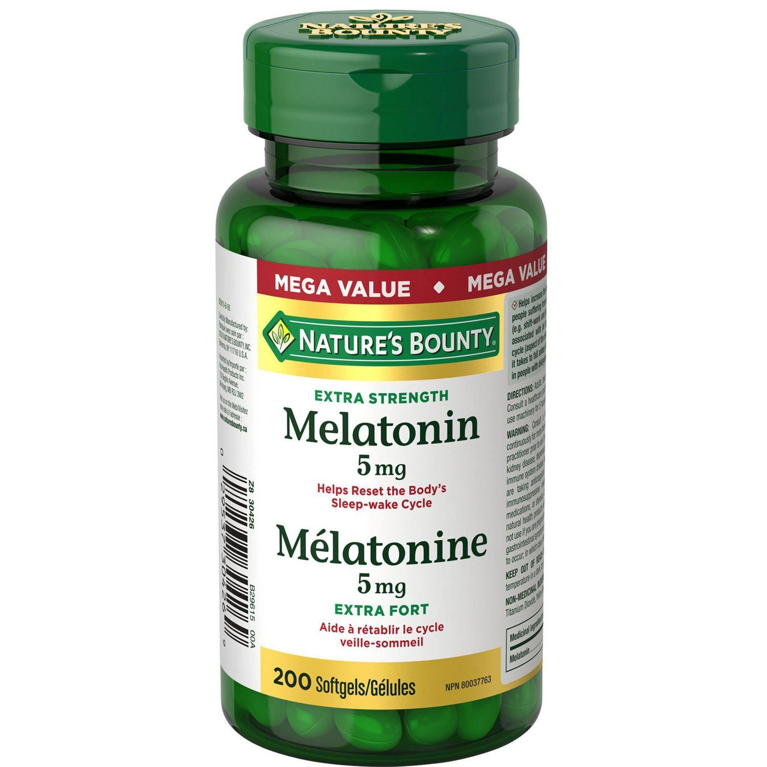 Melatonin 5 mg Softgels Mega Value Size 200 Softgels - CTC Health