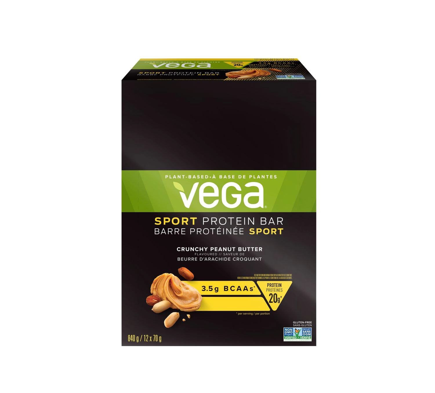 Vega Sport Protein Bar, Crunchy Peanut Butter, 12 Pack 840 g - CTC Health