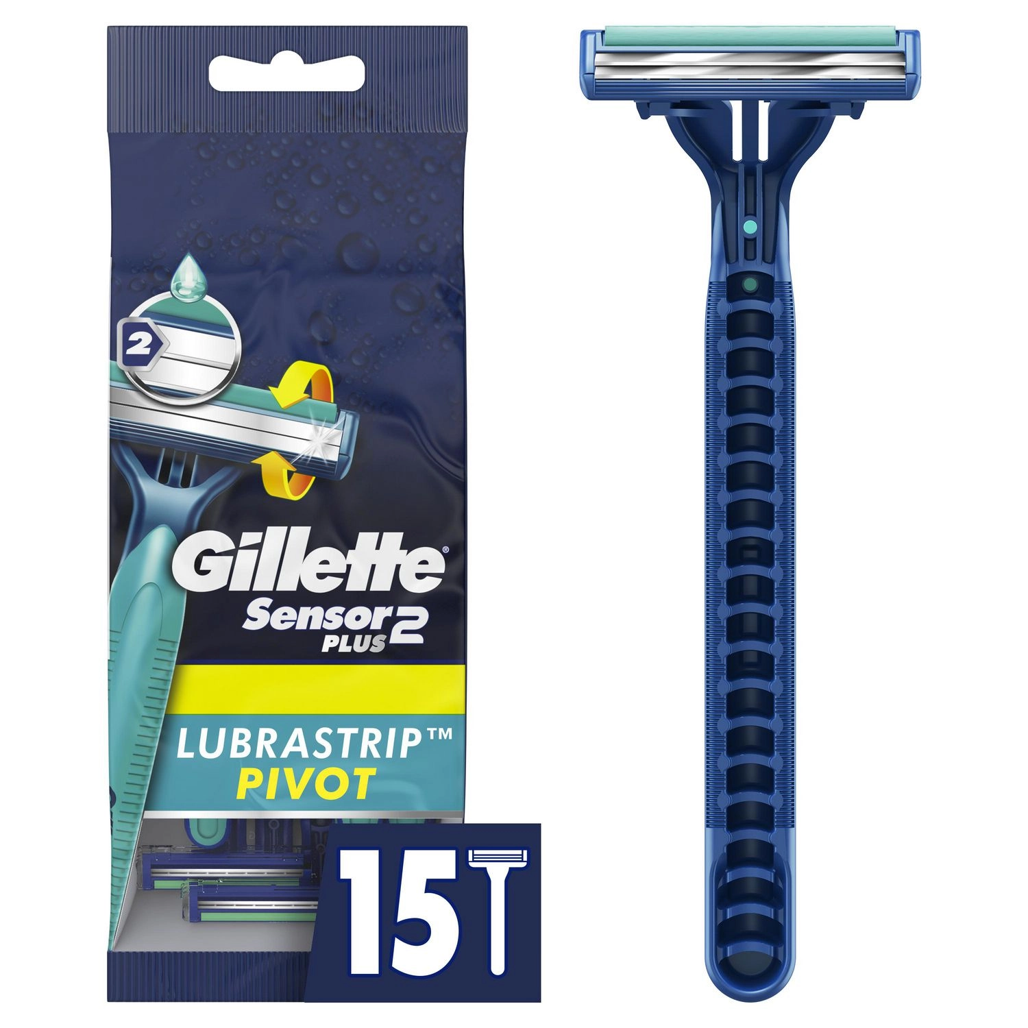 Gillette Sensor2 Plus Pivoting Head Men’s Disposable Razors - CTC Health