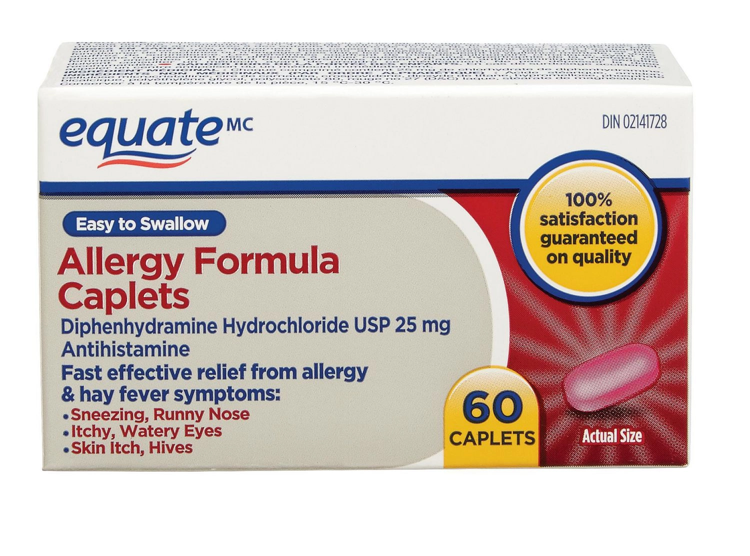Equate Allergy Formula Caplets 25 mg - CTC Health