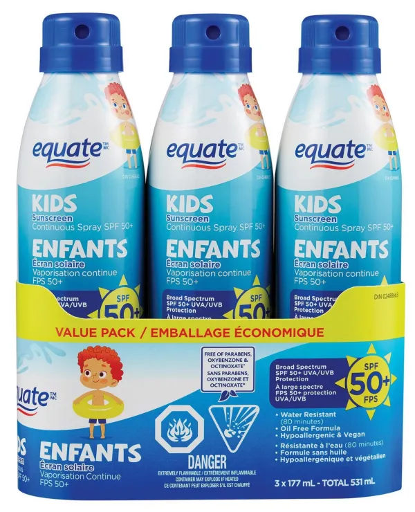 Equate Kids SPF 50+ Continuous Spray Sunscreen 177 mL - CTC Health