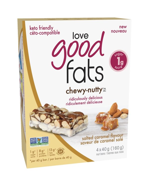 Love Good Fats Chewy-Nutty Salted Caramel Flavour Bar 160g - CTC Health