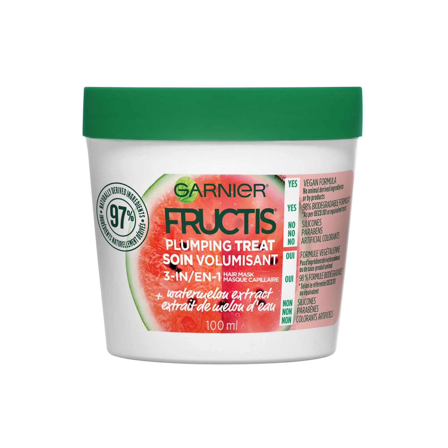 Garnier Fructis Hair Treats Watermelon 3-in-1 Hair Mask 100 ml - CTC Health