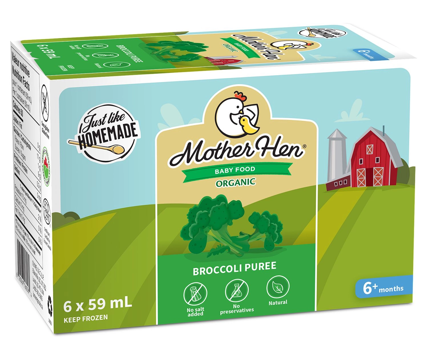 Mother Hen Strained Broccoli Puree Baby Food Frozen Puree 6x59ml 59 mL ...