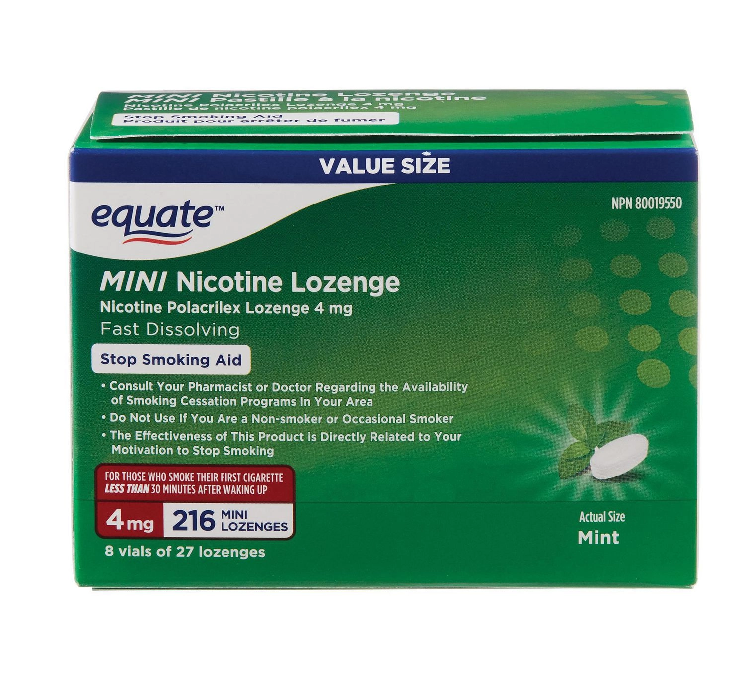 Equate Mini Nicotine Lozenge 4 mg - CTC Health