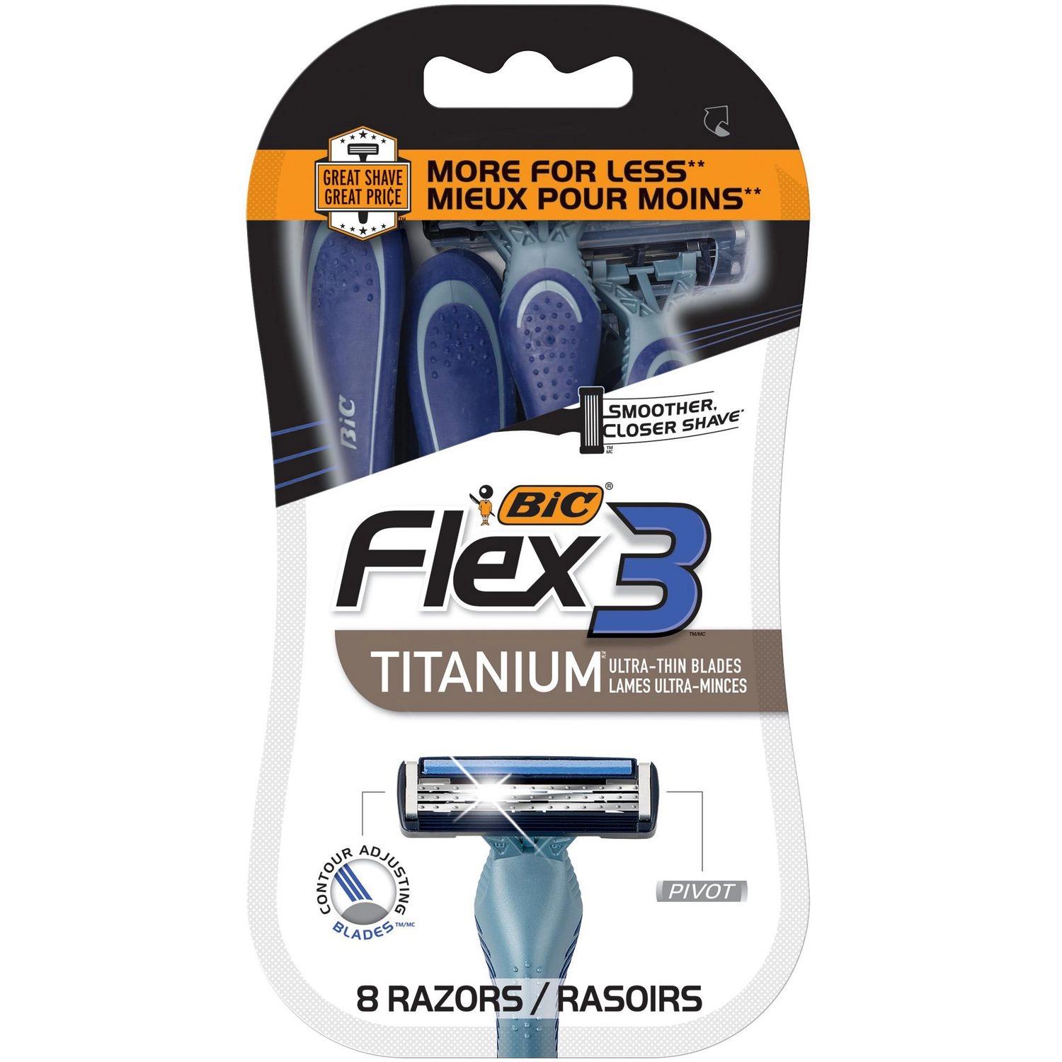 BIC Flex 3 Disposable Men’s Razor, 3-Blade, 8-Count - CTC Health
