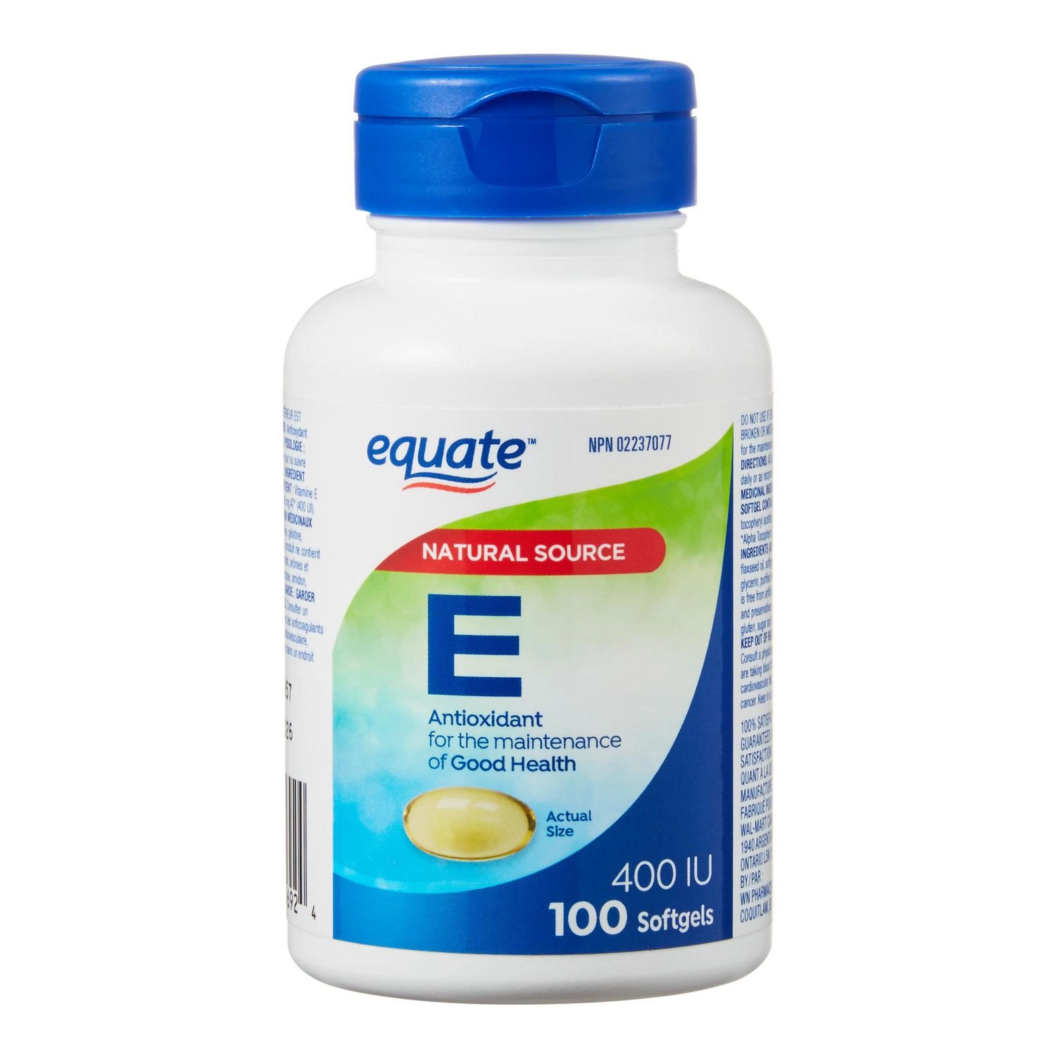 Equate Vitamin E 400 IU 100 Softgels - CTC Health