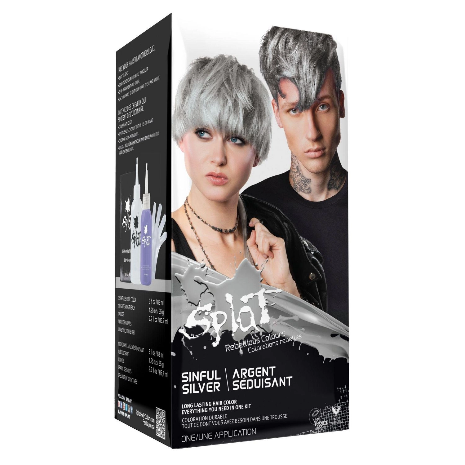 Splat Sinful Silver Semi-Permanent Bold Hair Color 88 ml - CTC Health