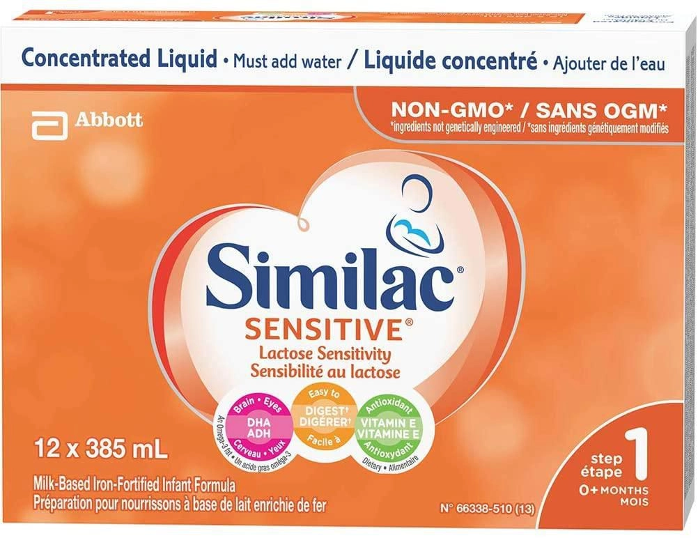 Similac Sensitive Baby Formula, Non-GMO Lactose Sensitivity Baby ...