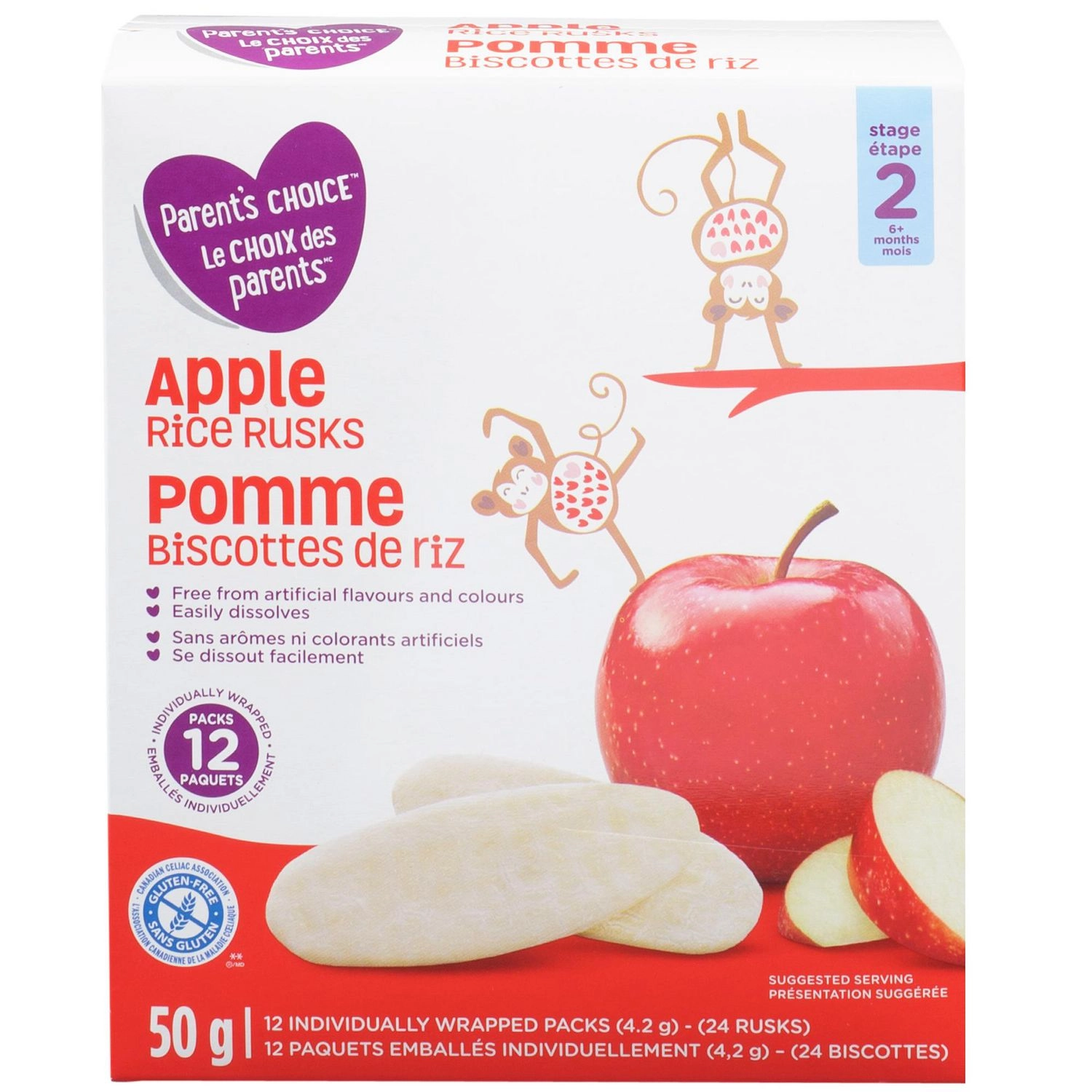 Parent’s Choice Apple Rice Rusks 50 g - CTC Health