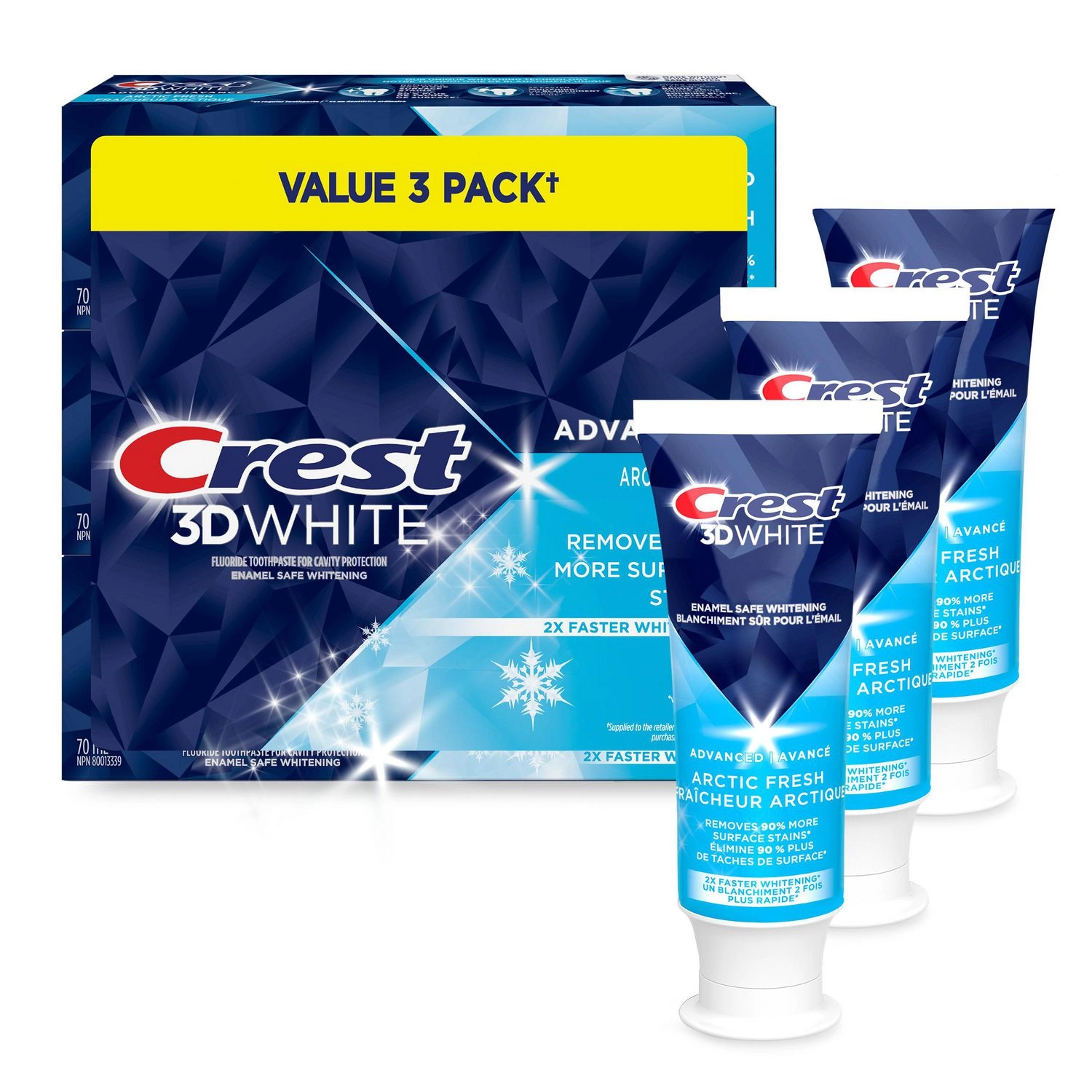 Crest 3D White Advanced Arctic Fresh Whitening Toothpaste 3×70 mL - CTC ...