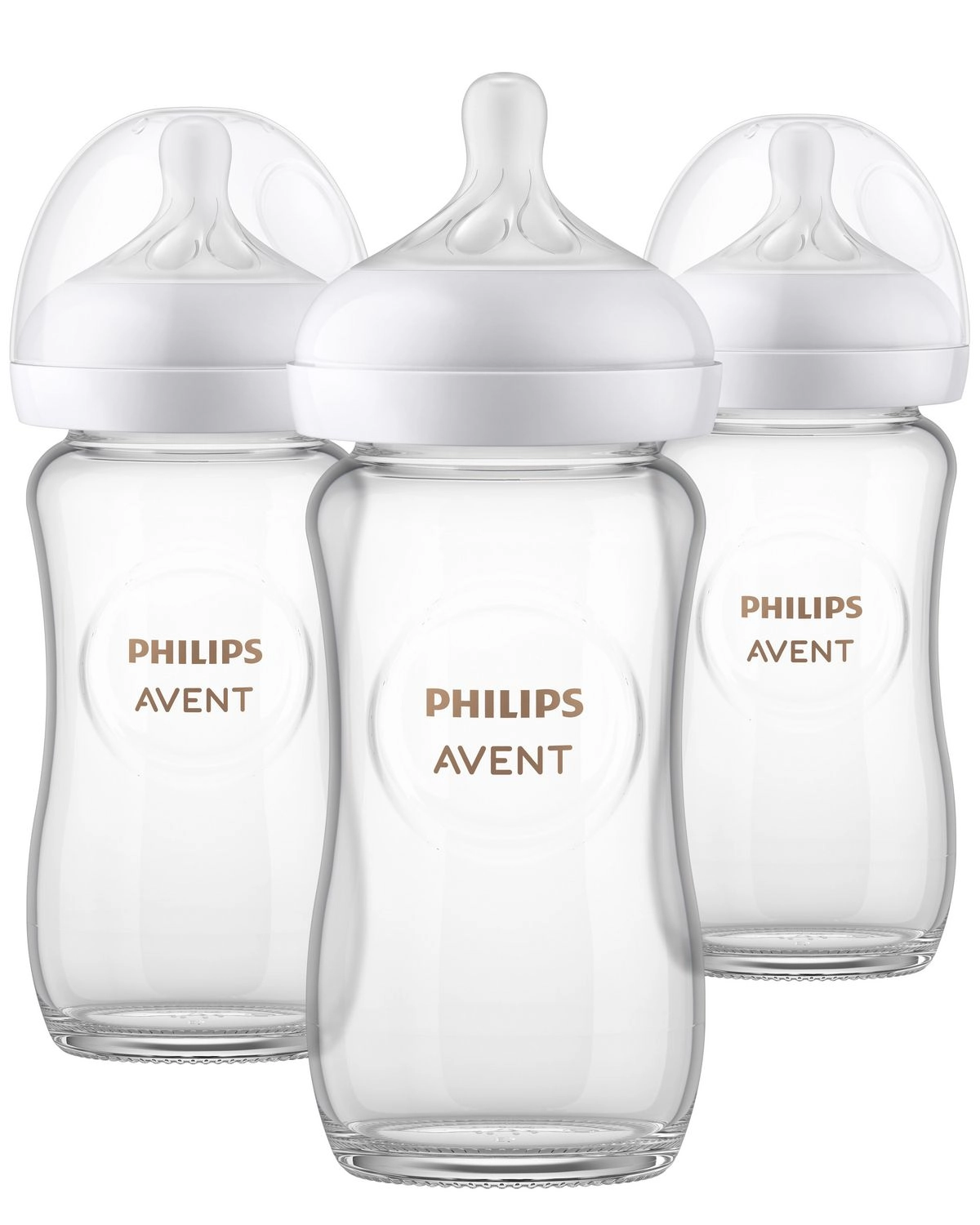 Philips Avent Glass Natural Baby Bottle, 8oz, 3 pack - CTC Health