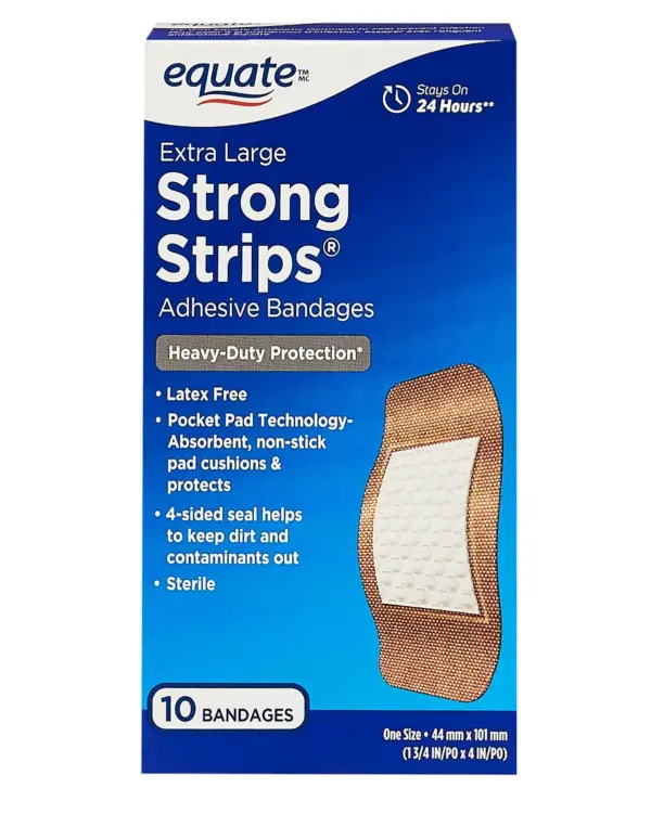Equate Extra Large Strong Strips Adhesive Bandages - CTC Health
