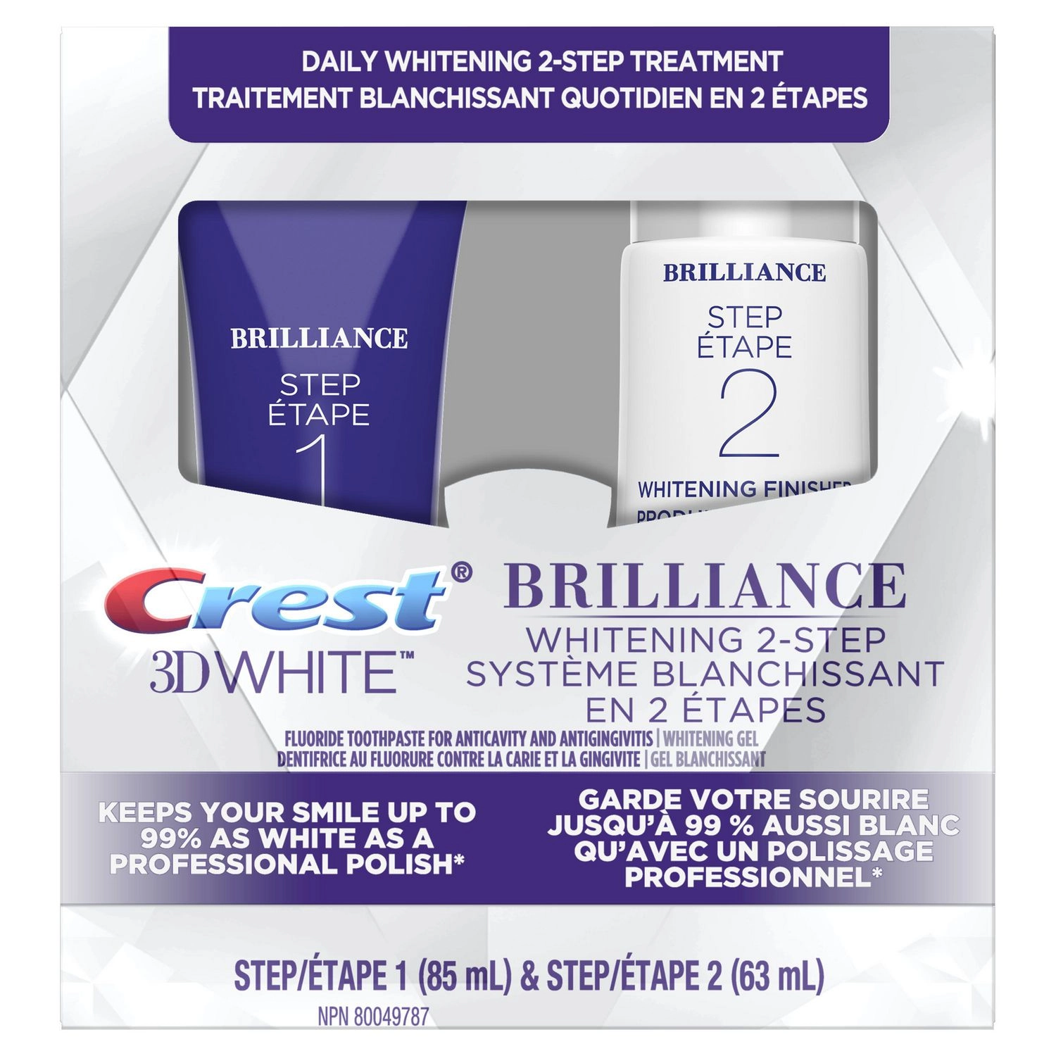 Crest 3D White Brilliance + Whitening Two-step Toothpaste 85 mL - CTC ...