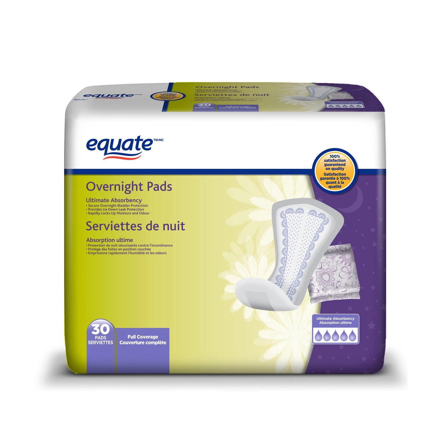 Equate Full Coverage Overnight Pads - CTC Health