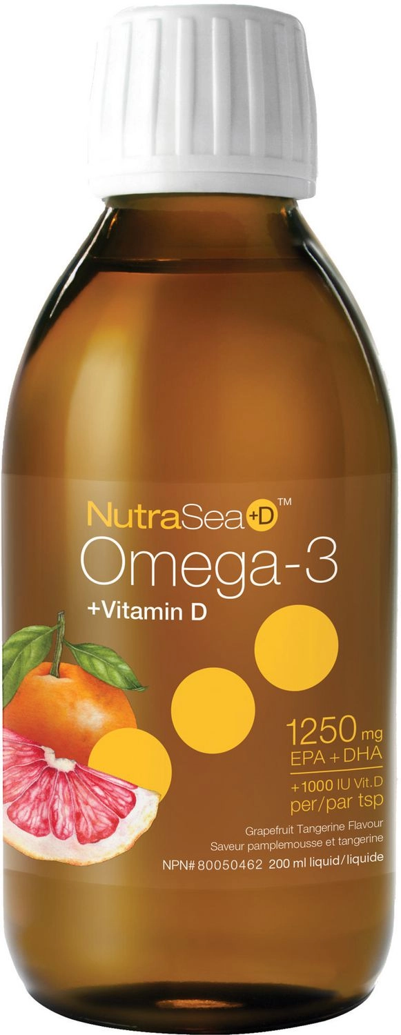 NutraSea +D Omega-3 Grapefruit Tangerine Liquid 200 ml - CTC Health