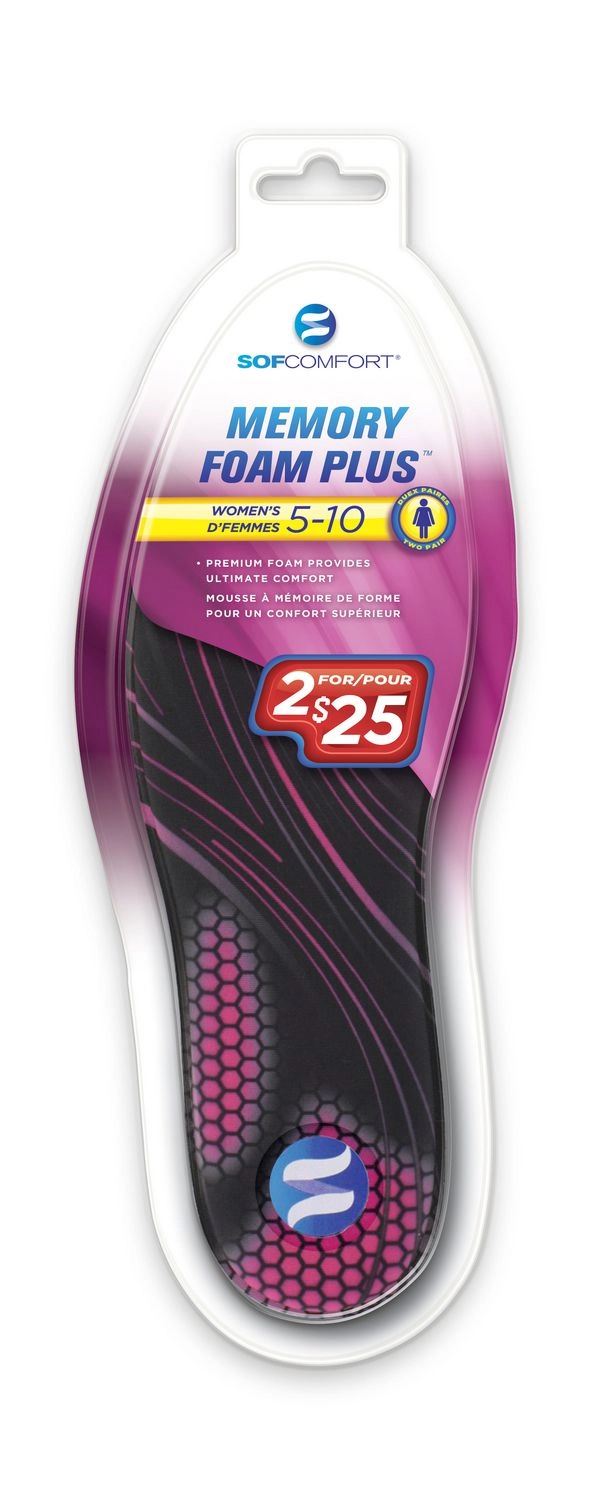 SofComfort Women’s Memory Foam Plus Insoles - 2 Pair - CTC Health